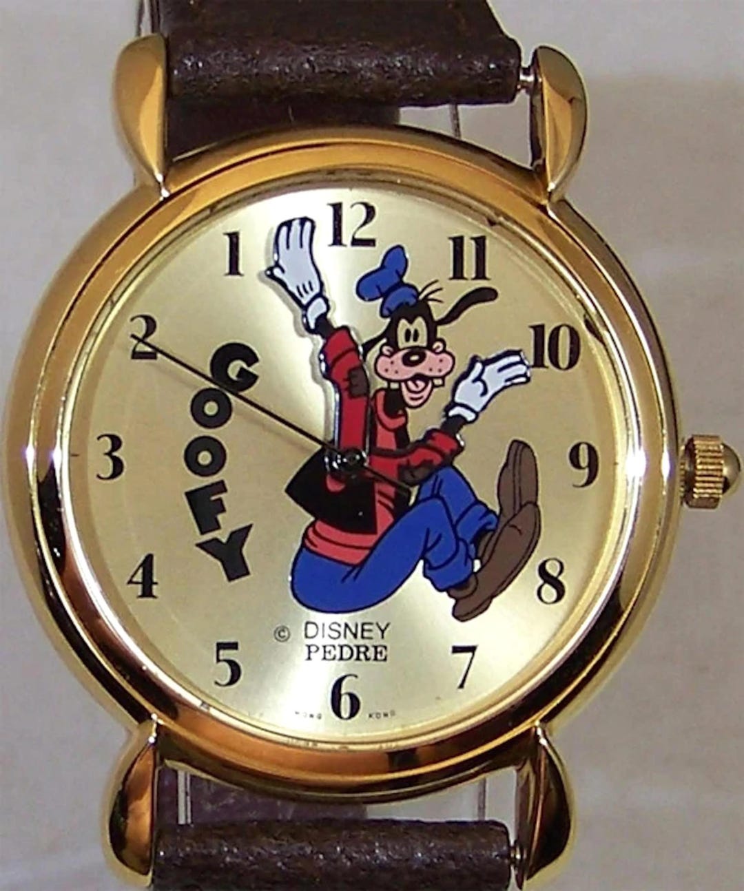 Backwards Goofy Pedre Disney Watch 1989 Gold Tone Lmt. Ed. Wristwatch ...