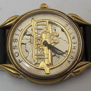 Fossil Airplane Watch Vintage Collectors Biplane Pilots | Etsy