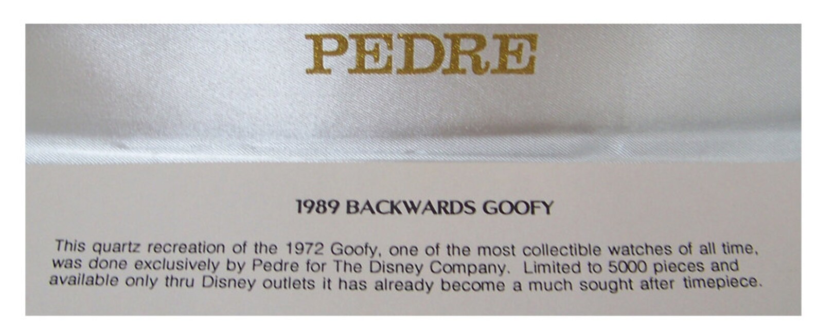 Goofy Backwards Pedre Disney Watch 1989 Silver Lmt. Ed. - Etsy