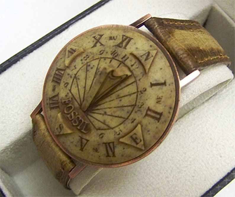 Fossil Sundial Sun Dial Watch SD-1 Wristwatch on Camel Band - Etsy