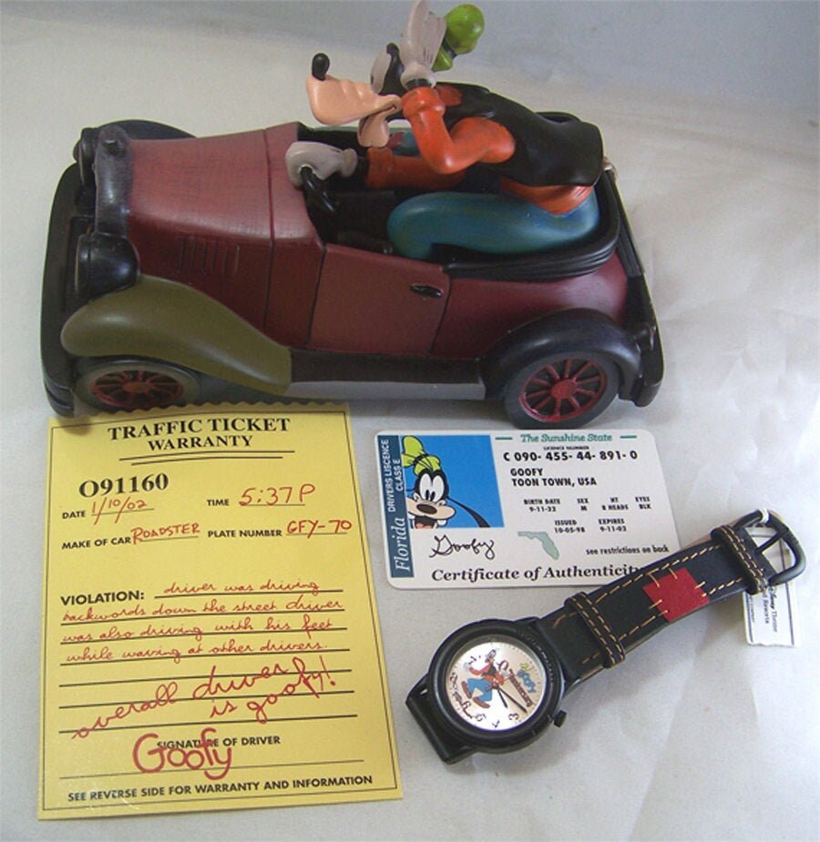 Goofy Watch Car With Driver's License and Citation Set LE - Etsy