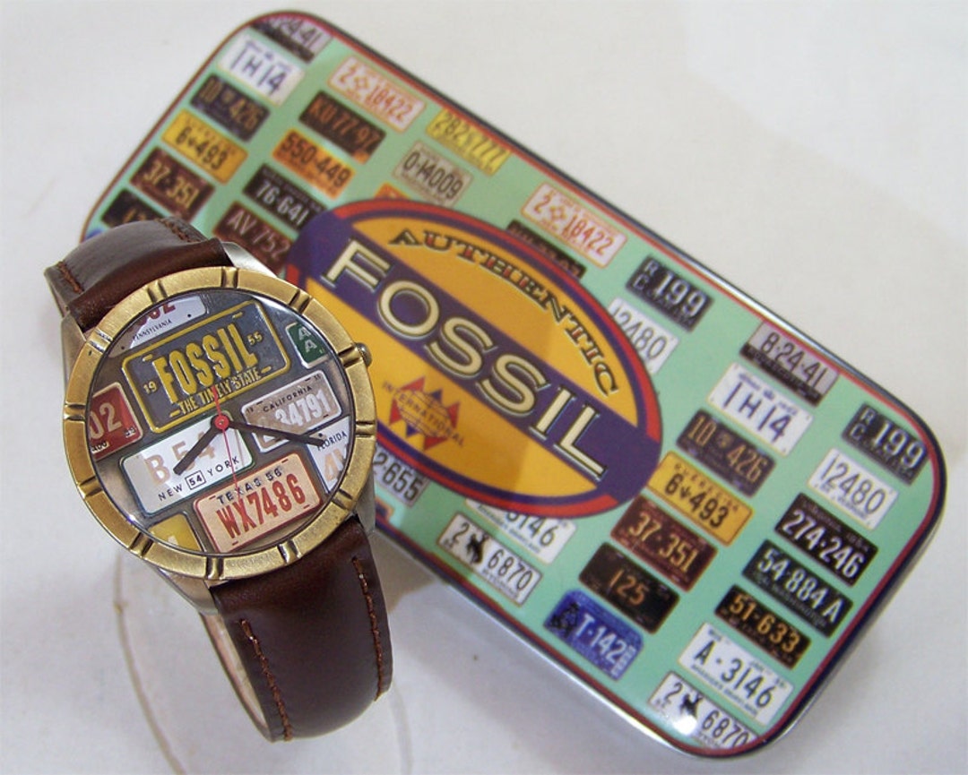 Fossil License Plates Watch Vintage Collectible Wristwatch JR7630 - Etsy