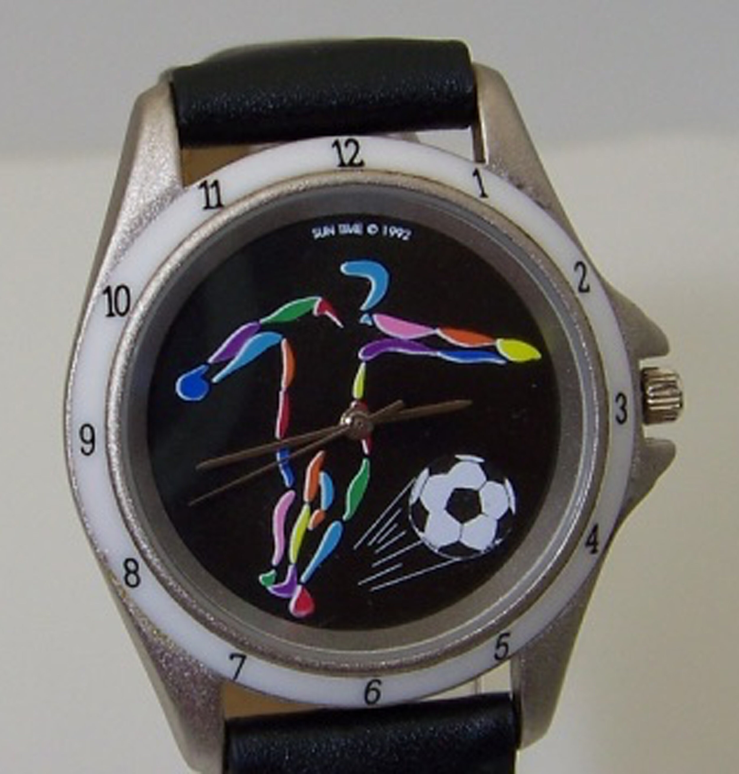 Soccer Football Watch Soccer Themed Action Colorful Wristwatch Vintage ...
