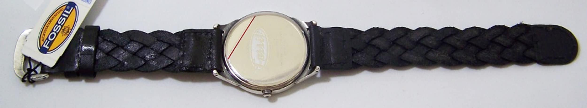 Fossil Airplane Watch Vintage Pilots Aircraft Mens Wristwatch With Red ...