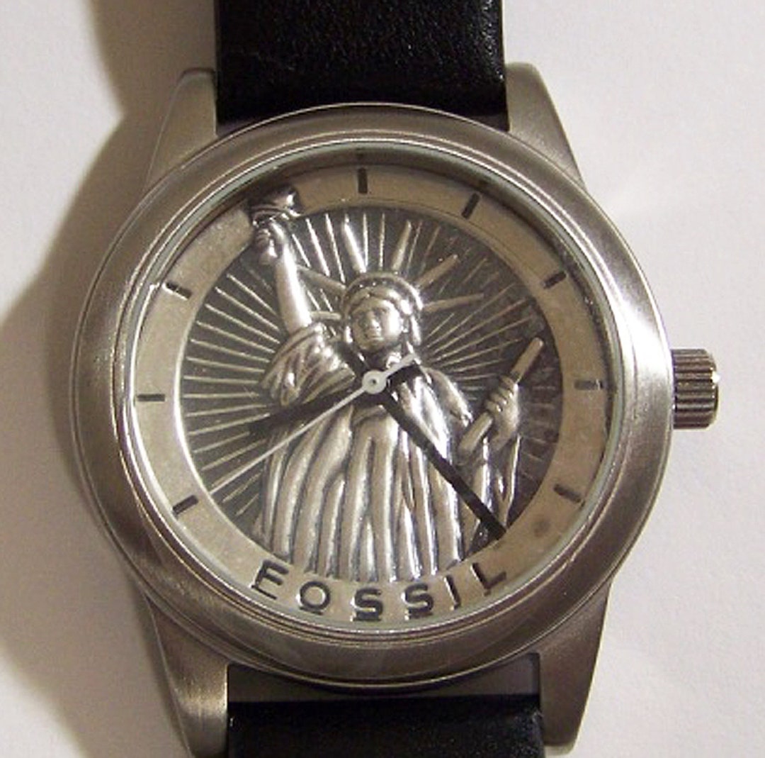 Fossil Statue of Liberty Watch Lady Liberty Wristwatch Vintage LE9513 ...