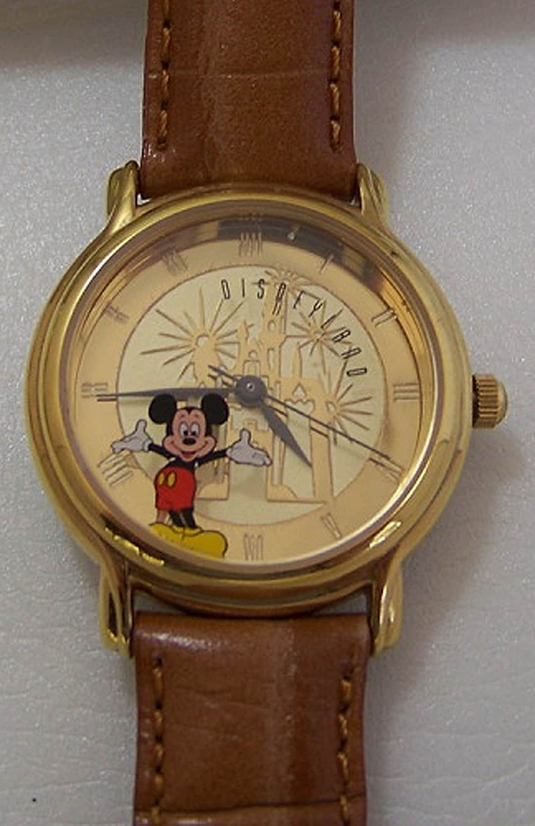 Mickey Mouse Disneyland Watch Disney Castle With Fireworks Wristwatch ...
