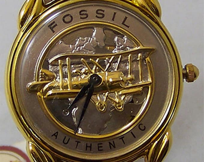 Fossil Airplane Watch Vintage Collectors Biplane Pilots Wristwatch - Etsy