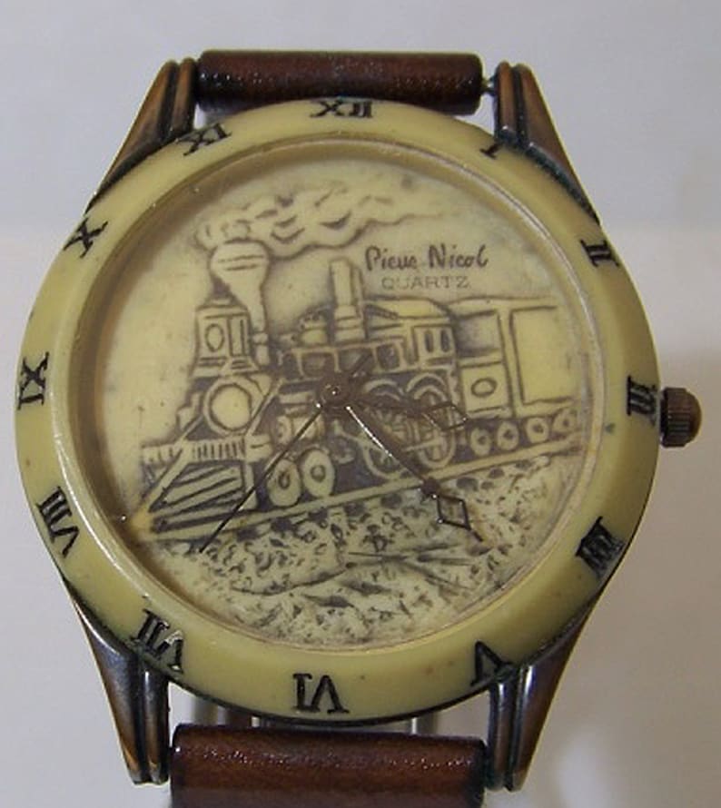 Train Watch Vintage Fossil Made Pierre Nicol Steam Locomotive ...