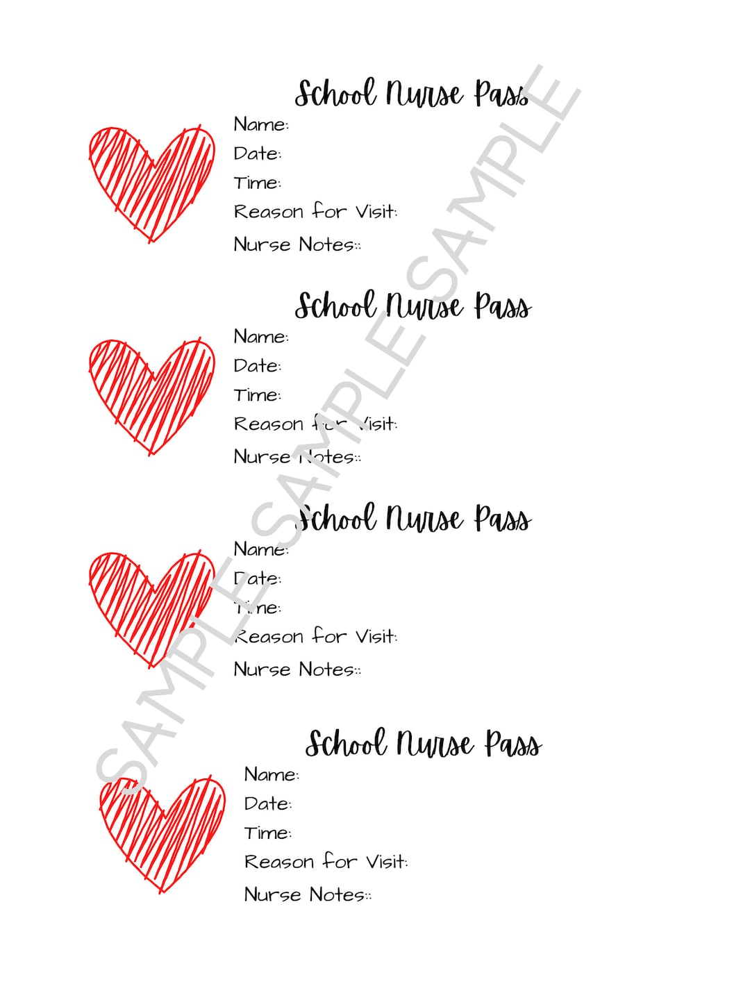 School Nurse Pass - Etsy