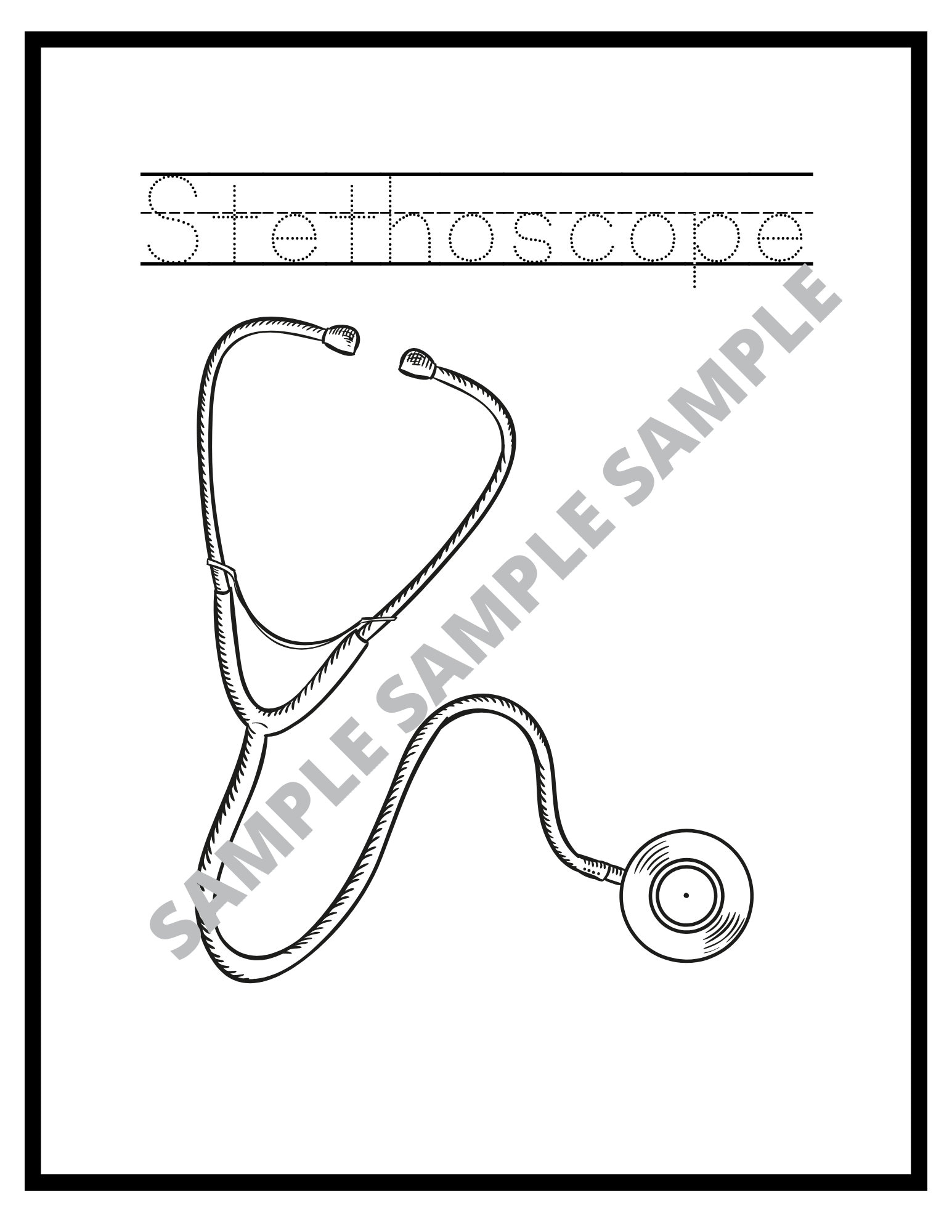 Doctor Stethoscope Coloring Page