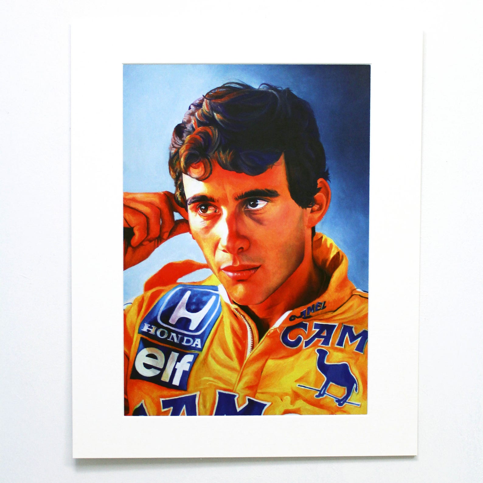 Limited Edition Ayrton Senna Original Oil Painting Portrait A3 ...
