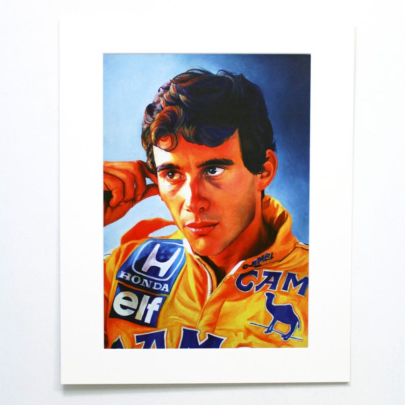 Limited Edition Ayrton Senna Original Oil Painting Portrait A3 ...