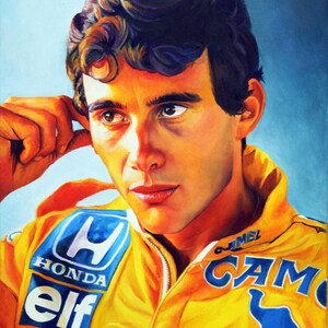 Limited Edition Ayrton Senna Original Oil Painting Portrait A3 ...