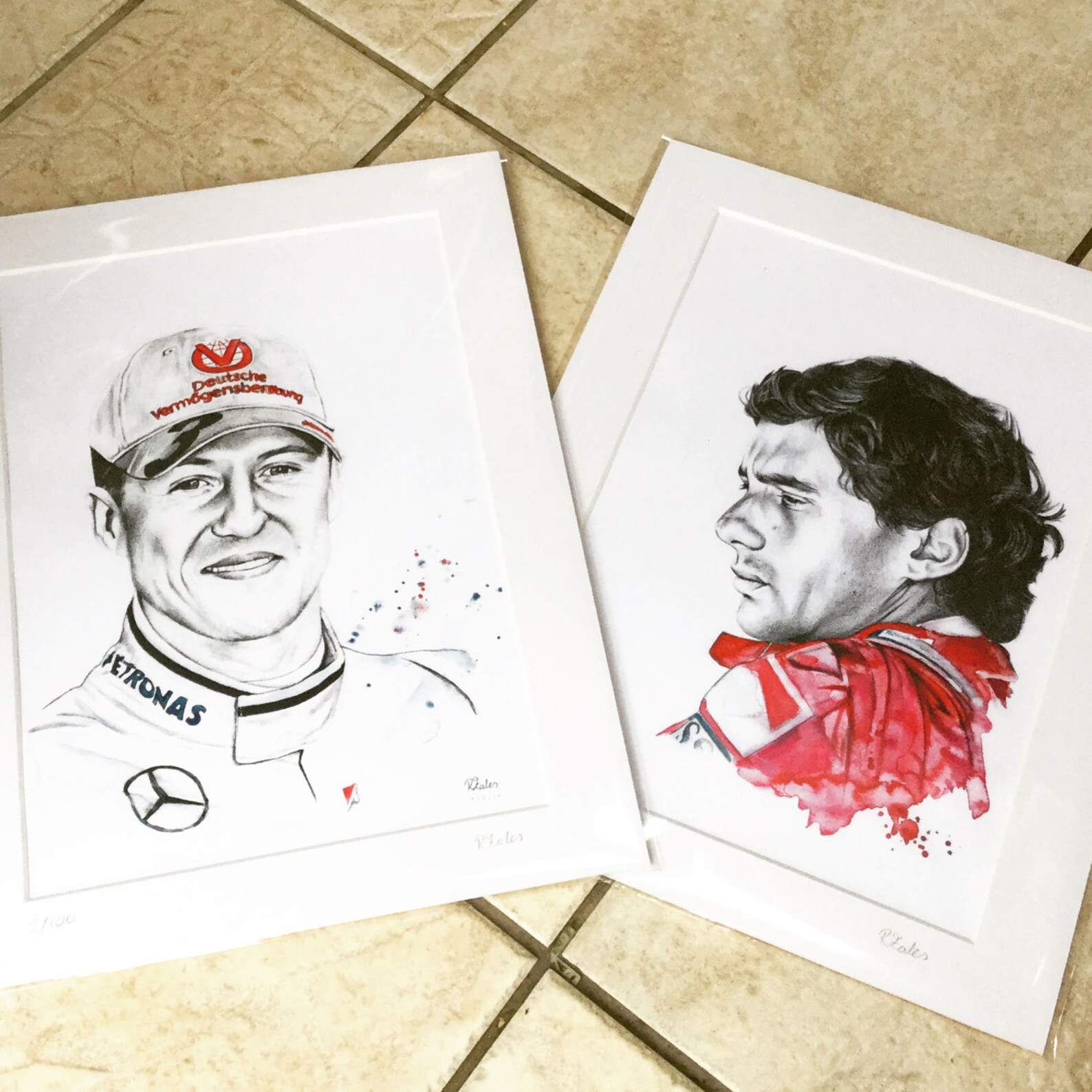 Ayrton Senna Original Portrait Pencil and Watercolour Artwork - Etsy
