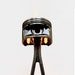 Piston & Rod Desk Lamp With Hardwood Base, Copper Inlay, Braided Cable ...