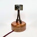 Piston & Rod Desk Lamp With Hardwood Base, Copper Inlay, Braided Cable ...
