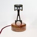 Piston & Rod Desk Lamp With Hardwood Base, Copper Inlay, Braided Cable ...