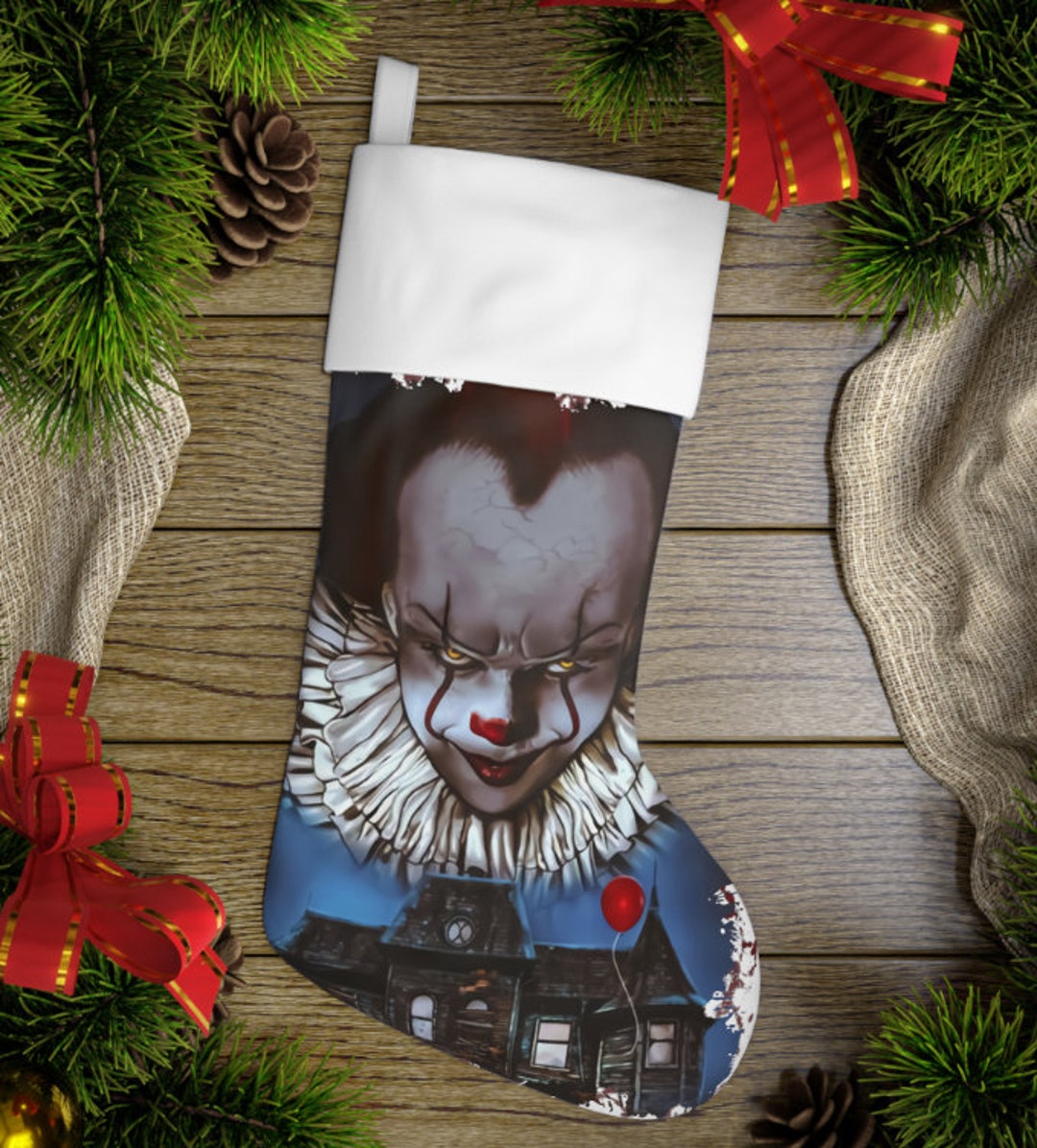 Pennywise IT Variant Red Buffalo Christmas Stockings - Etsy