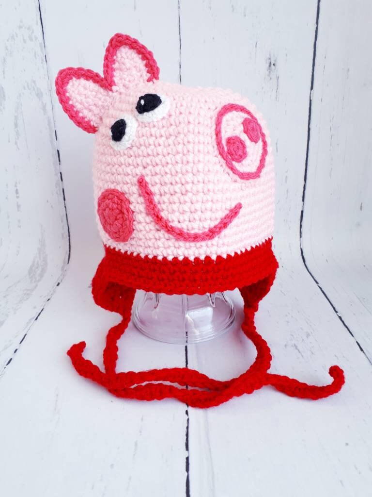 Peppa Pig Inspired Hat George Pig Inspired Hat Childs Winter - Etsy