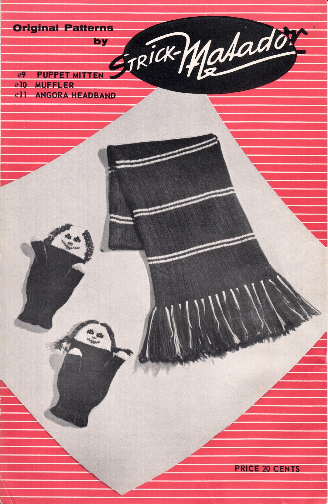 Scarf(muffler), Puppet Mitten, and Angora Headband - Strick-matador ...