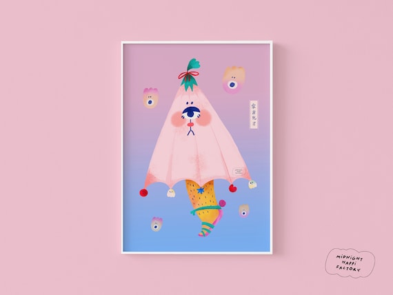 Kasa Obake Umbrella Lantern Art Print Various Sizes Yokai - Etsy