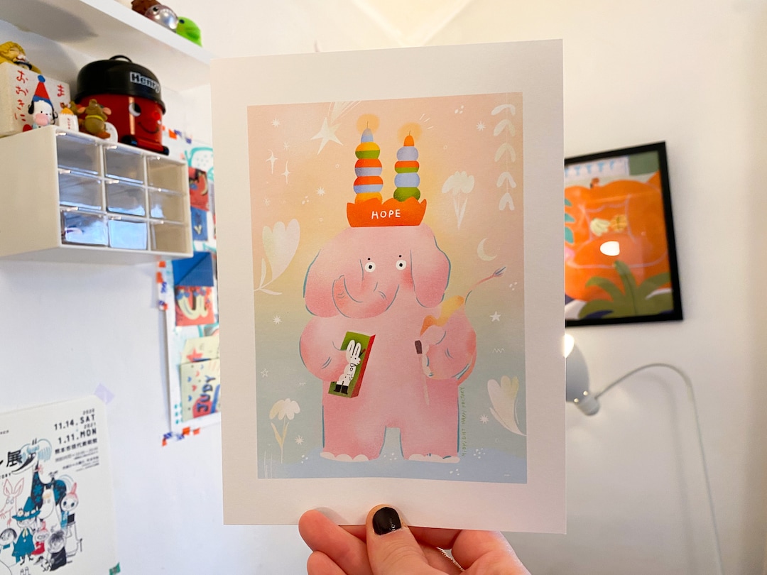 Dream and Hope | Kawaii Cute Illustration Art Print • Aesthetic ...