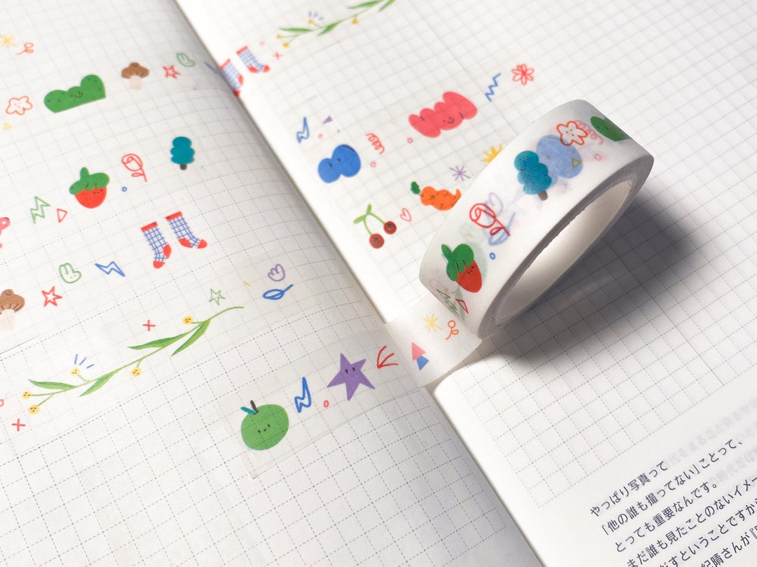 Happy Objects Masking Tape Kawaii Cute Stationery Journal Planner Diary ...