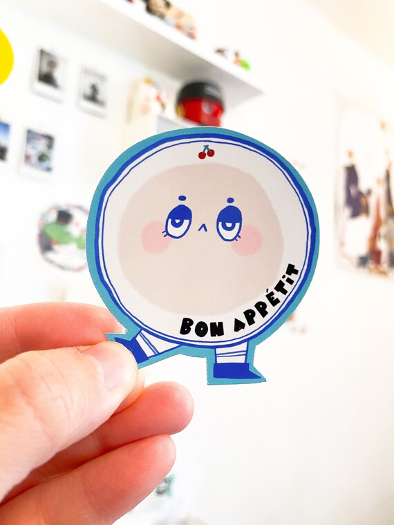 Bon Appétit Cute Plate Vinyl Sticker Deco Sticker Planner - Etsy