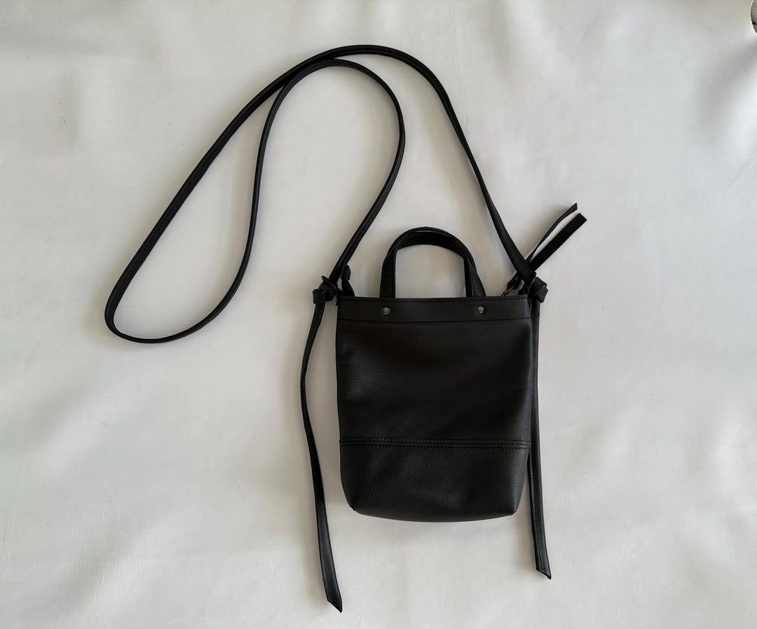 Mini Tote Bag - Black Cow Leather Mini Zip Tote Bag - Etsy