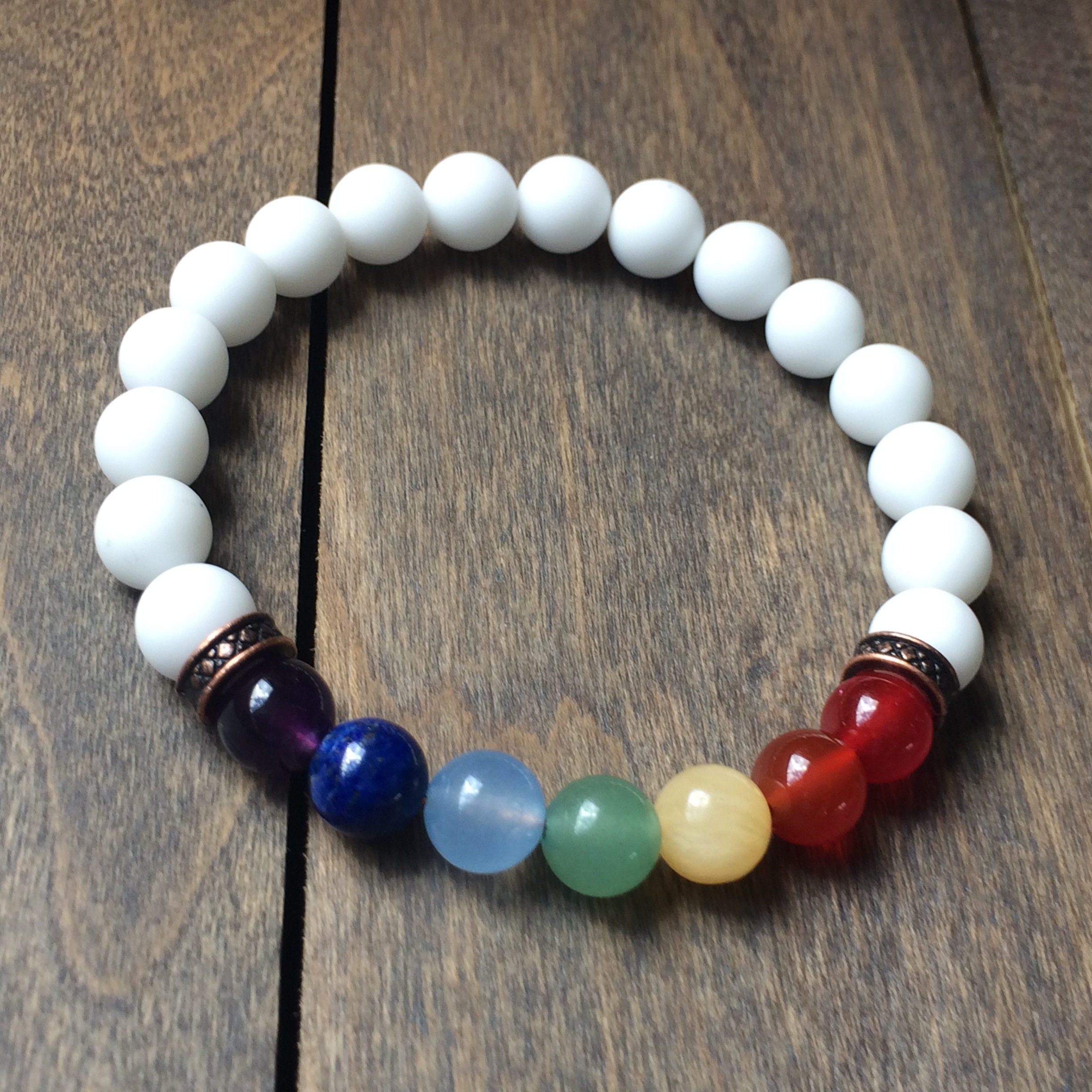 7 Chakra Healing Bracelet Natural Stone Beaded Bracelet | Etsy