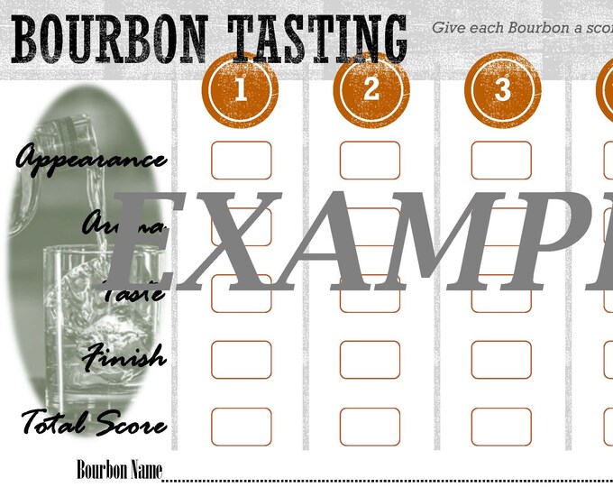 Bourbon Tasting Sheet | Bourbon Tasting Card Printable | Bourbon ...