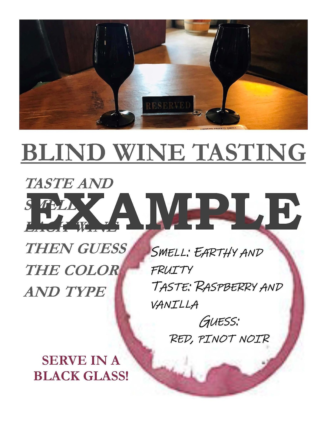Blind Wine Tasting Sheet | Wine Tasting Card Printable | Wine Tasting ...