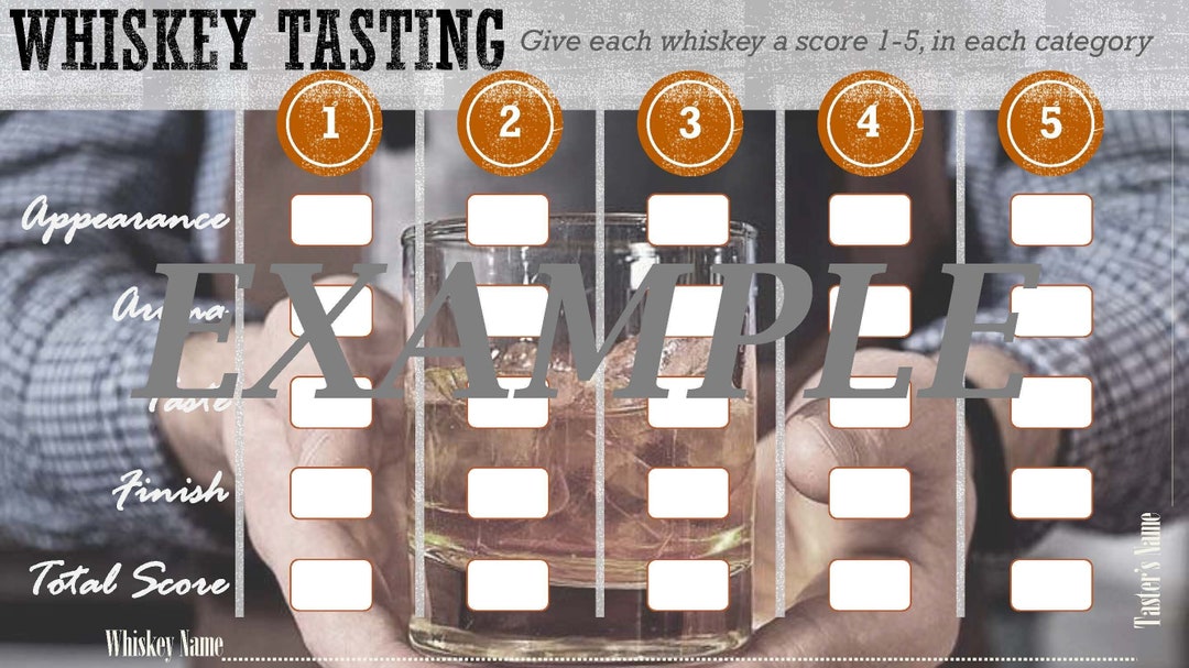 Whiskey Tasting Sheet | Whiskey Tasting Card Printable | Whiskey ...