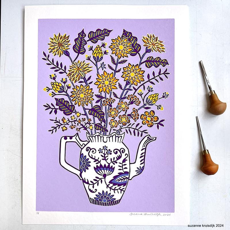 Linoleum Prints - Etsy