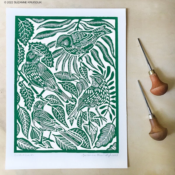 Linoleum Print - Etsy