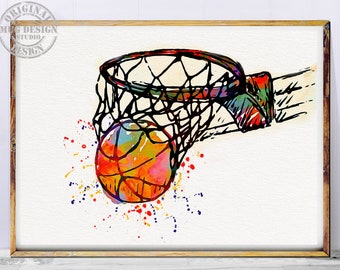 Basketball art | Etsy