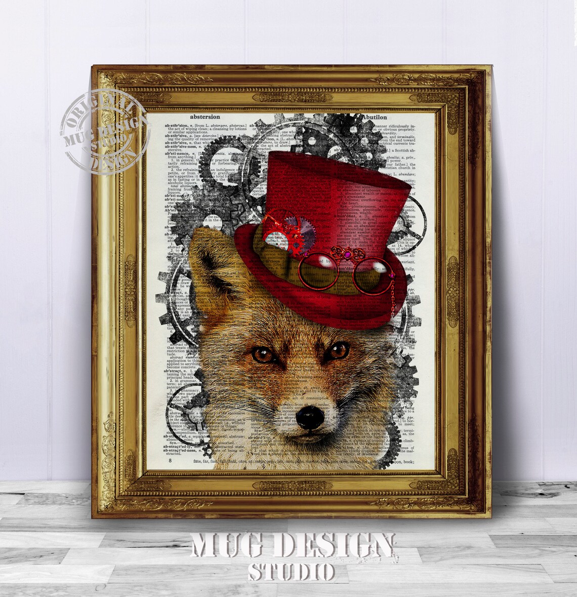 Fox Dandy Dictionary Art Print Red Fox Illustration - Etsy