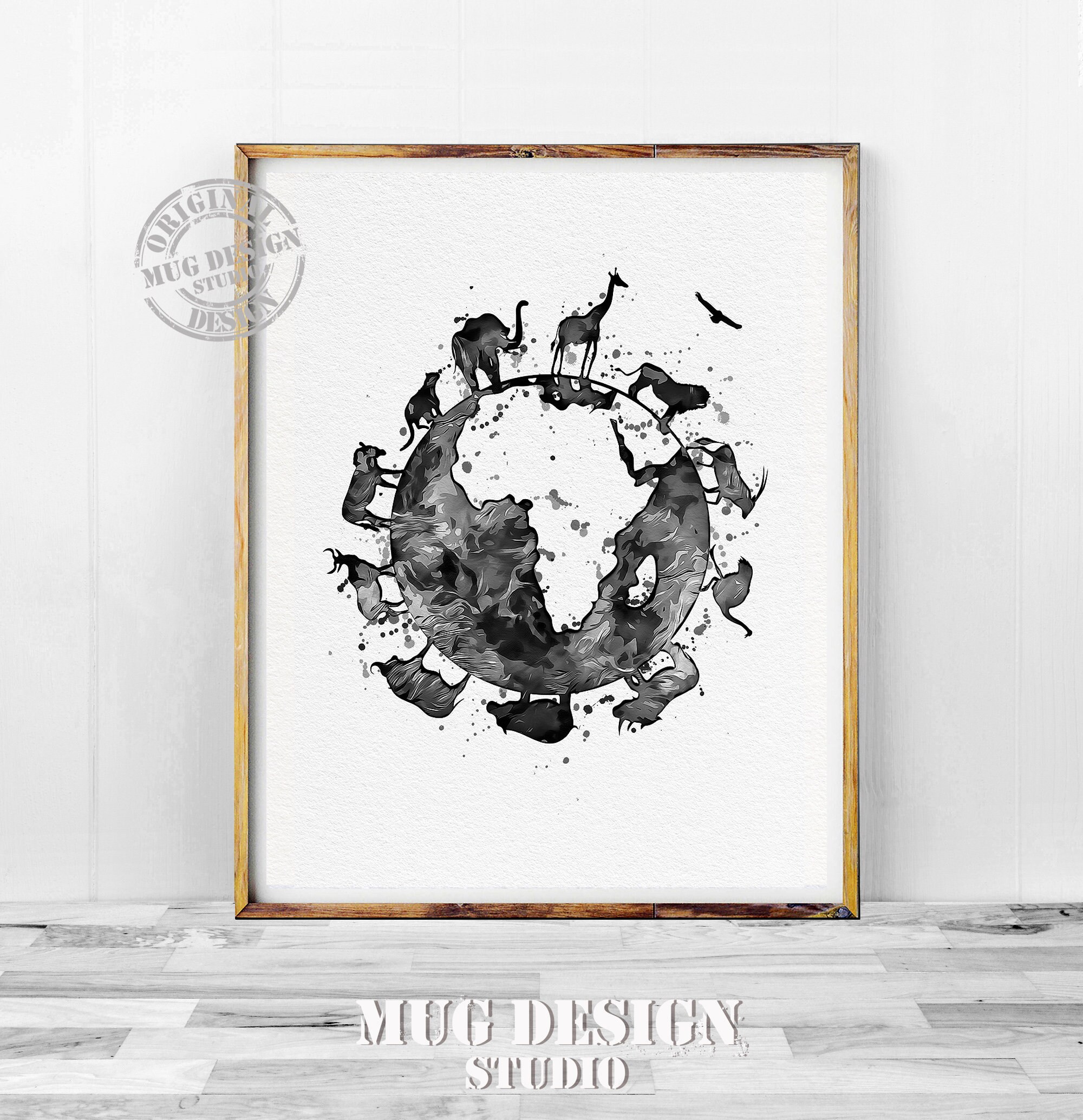 Watercolor Art & Collectibles Safari Animals Prints African Animals ...