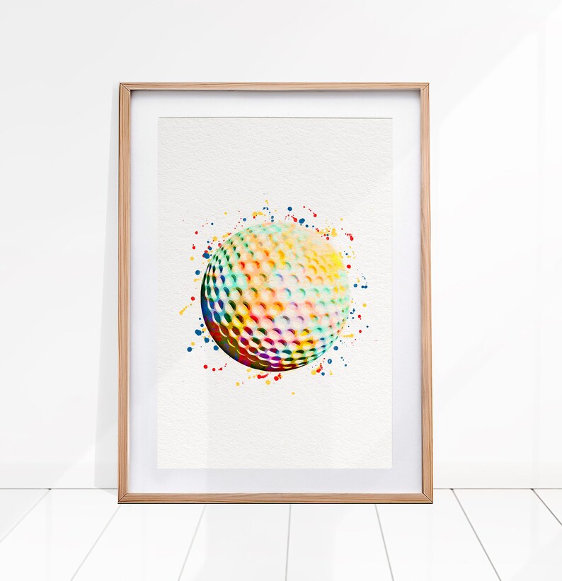 Golf Ball Art Print Golf Art Golf Watercolor Painting Sport - Etsy
