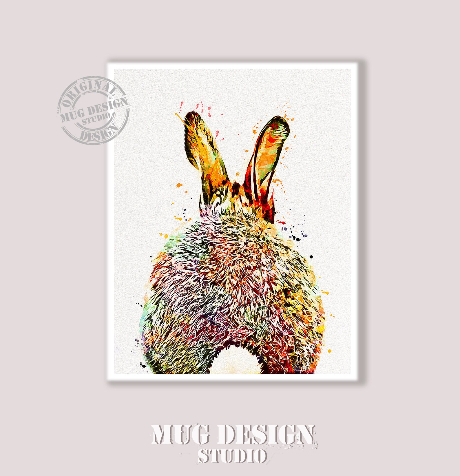 Bunny Print Set Rabbit Print Watercolor Painting Nursery - Etsy