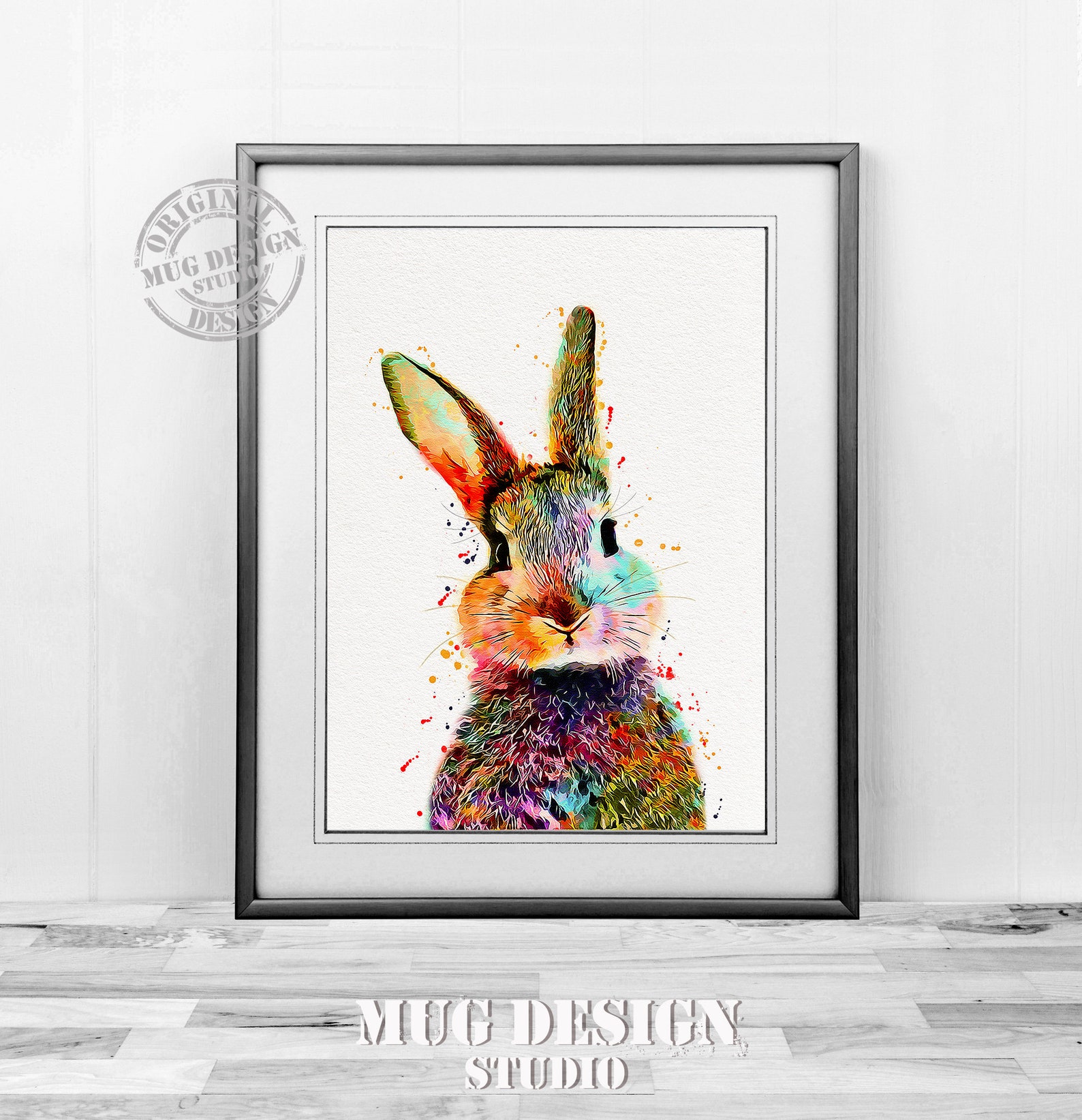 Bunny Print Set Rabbit Print Watercolor Painting Nursery | Etsy