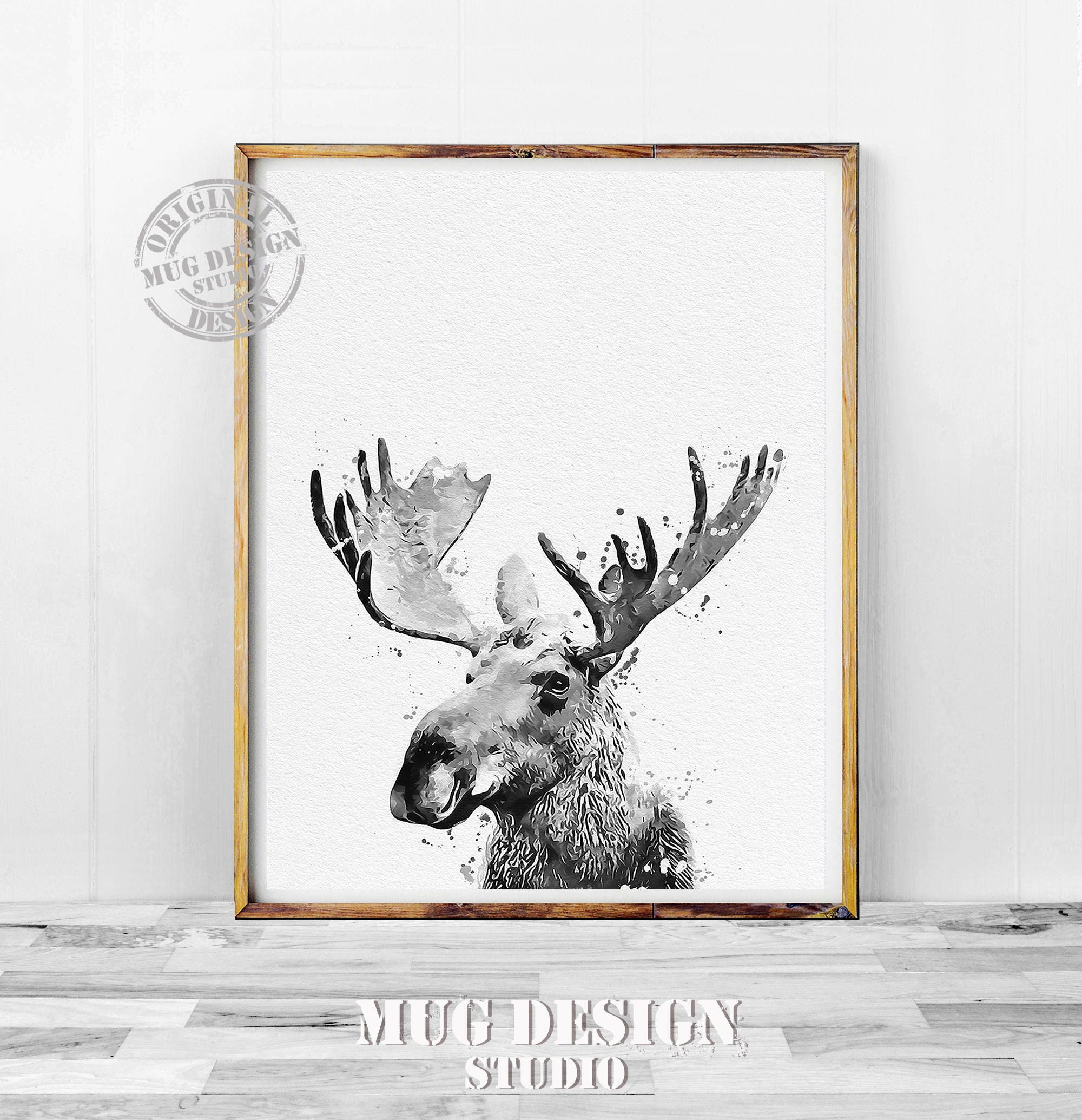 White Moose Head Wall Mount