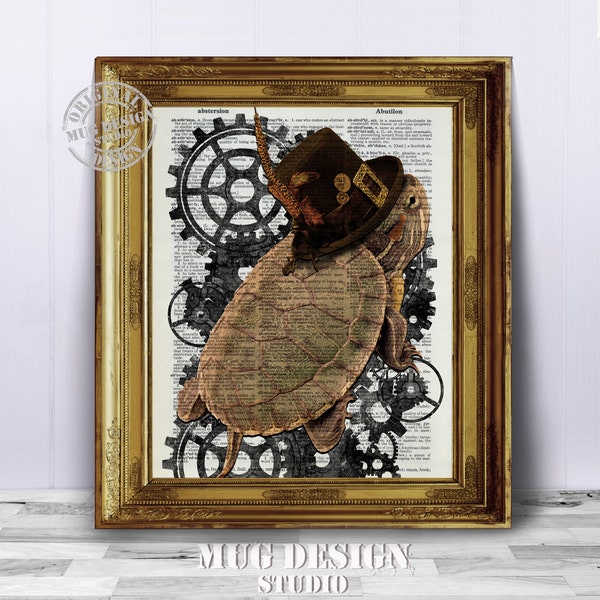 Steampunk Turtle Art - Etsy UK