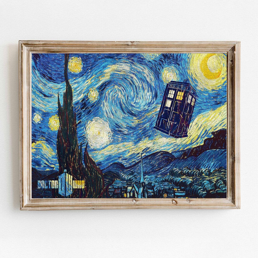 Funny Altered Art, Paints Pop Culture, the Starry Night Print, Van Gogh ...