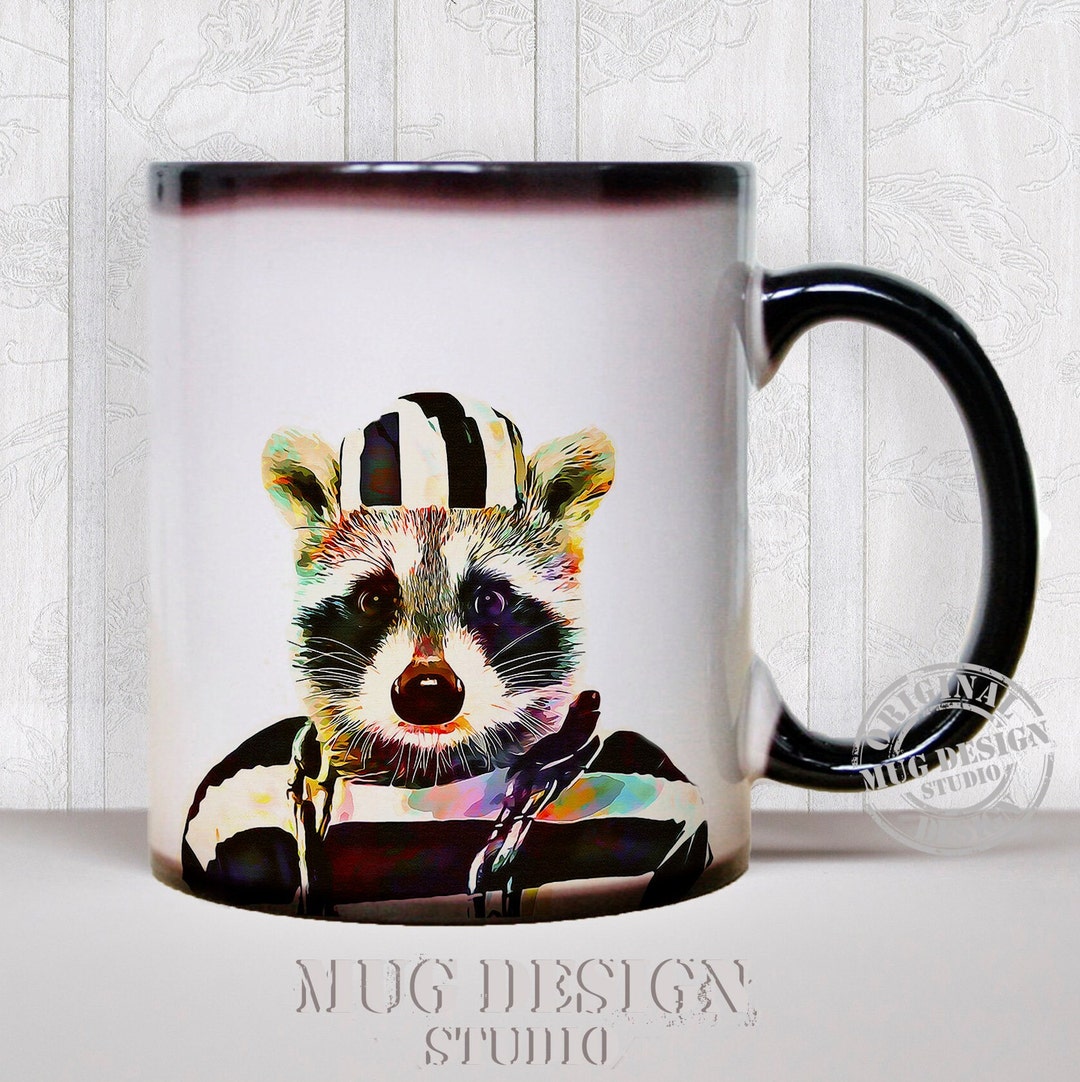 Raccoon Coffee Mug, Raccoon Prisoner, Raccoon Art, Raccoon Watercolor ...