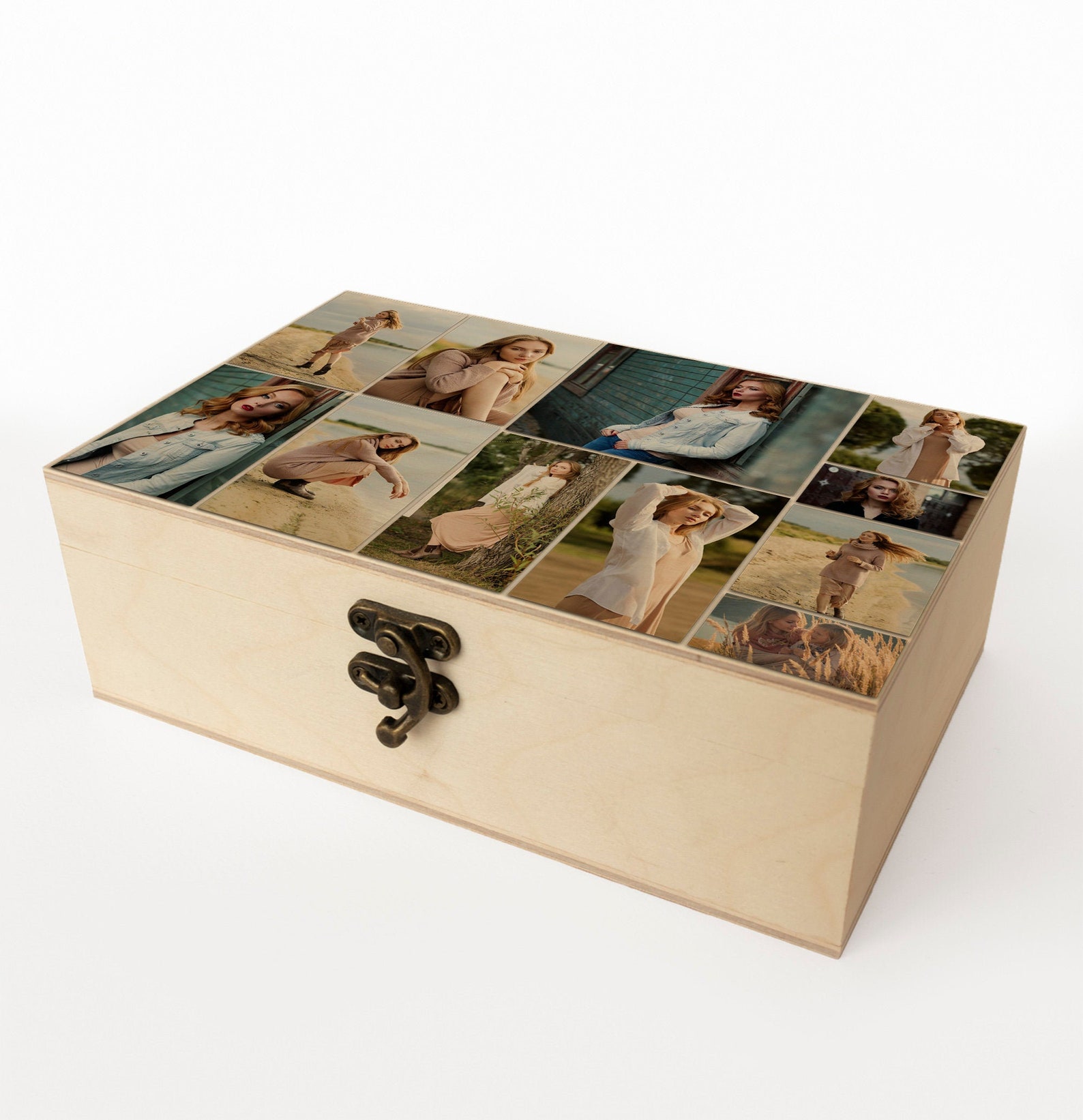 Custom Family Collage Photo Collage on Wood Wood Memory Box | Etsy