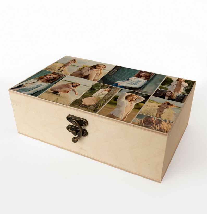 Custom Family Collage Photo Collage on Wood Wood Memory Box - Etsy