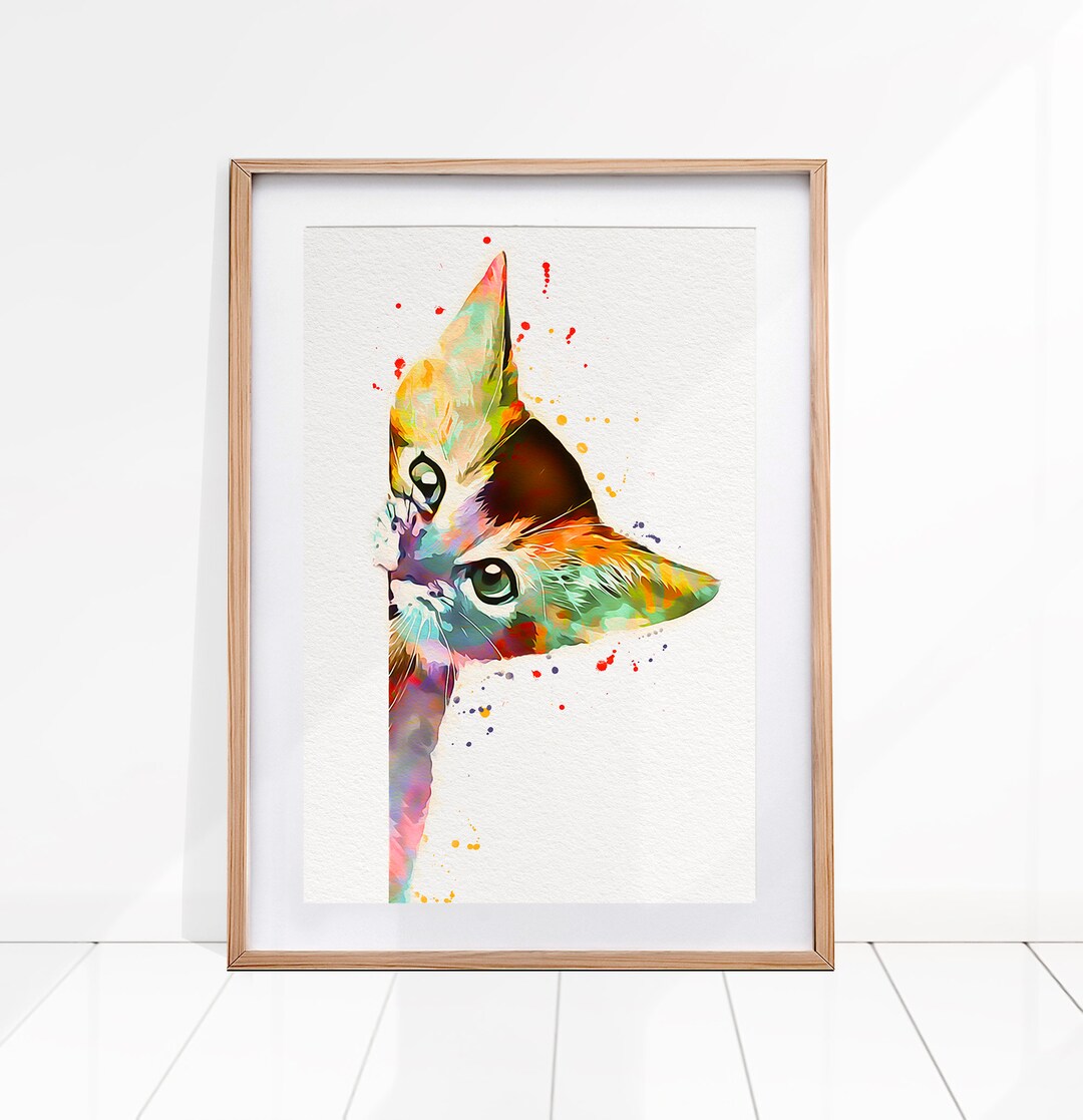 Cat Watercolor Print, Cat Nursery Decor, Cat Print, Cat Wall Decor ...