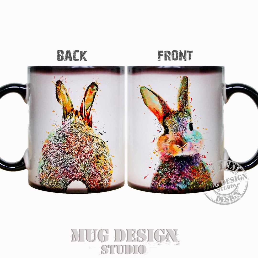 Rabbit Mug, Rabbit Coffee Mug, Nursery Animal Mug, Woodland Animal Mug ...