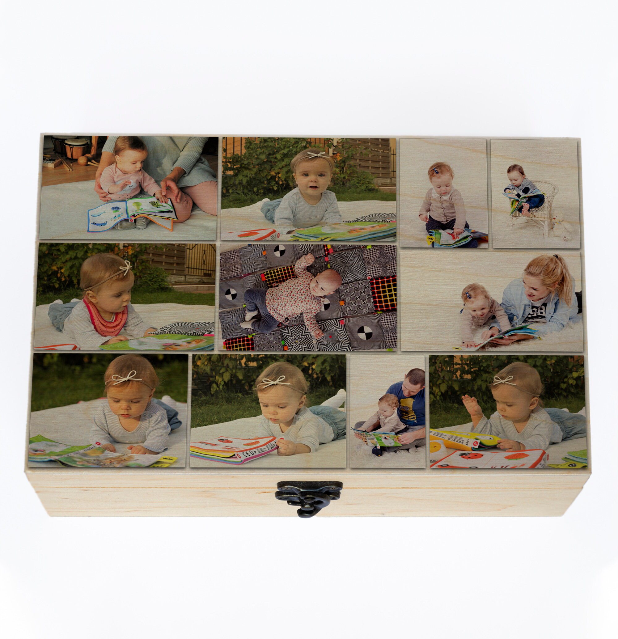 Custom Family Collage Photo Collage on Wood Wood Memory Box | Etsy